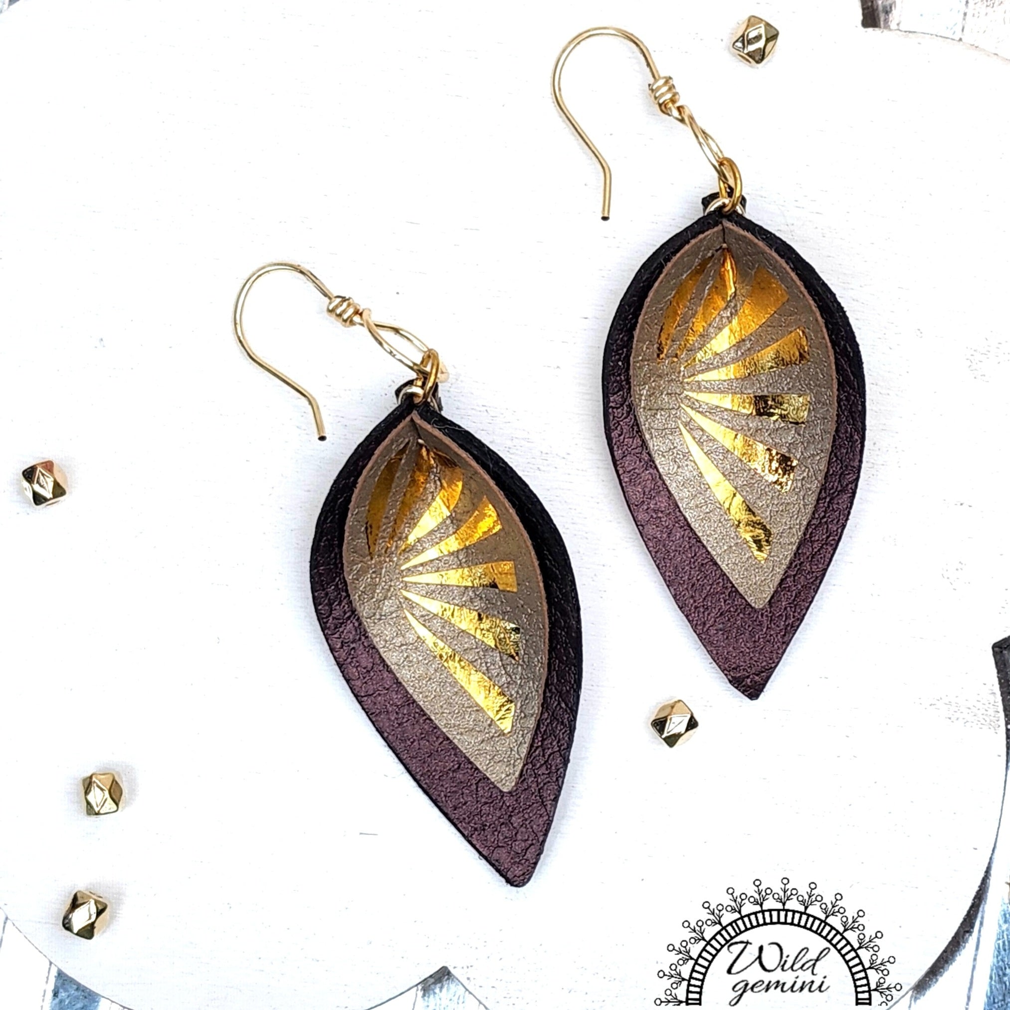 Pinched faux leather earrings store